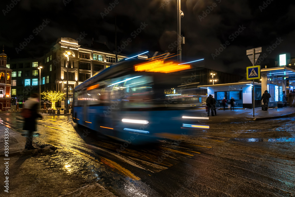 Bus traffic at the city bus terminal Stock Photo | Adobe Stock