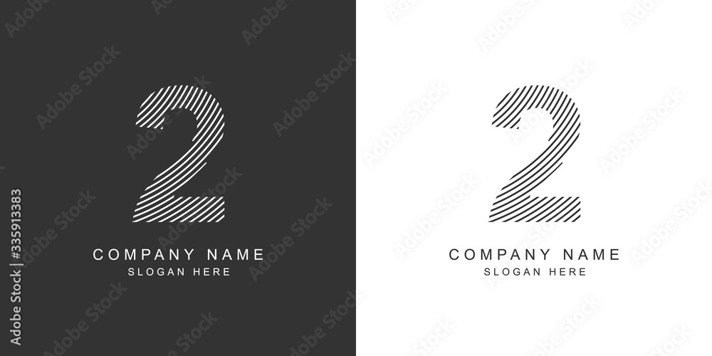 2 logo. 2 number icon. Vector illustration. Stock Vector | Adobe Stock