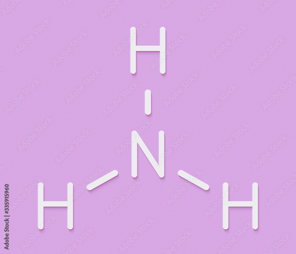 Ammonia (NH3) molecule. Skeletal formula. Stock Illustration | Adobe Stock Ammonia (NH3) molecule. Skeletal formula. Stock Illustration | Adobe Stock
