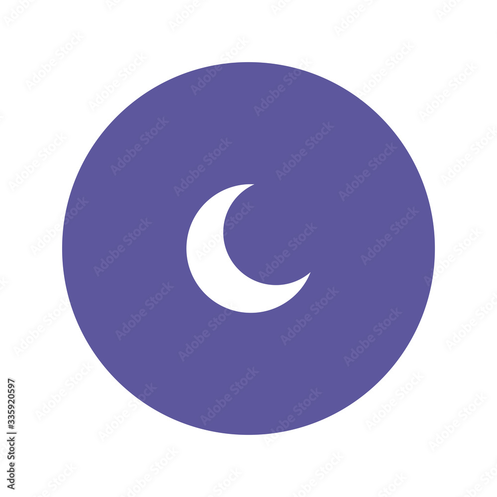 Weather pictogram. Forecast icon. Moon symbol in the night sky. Late ...