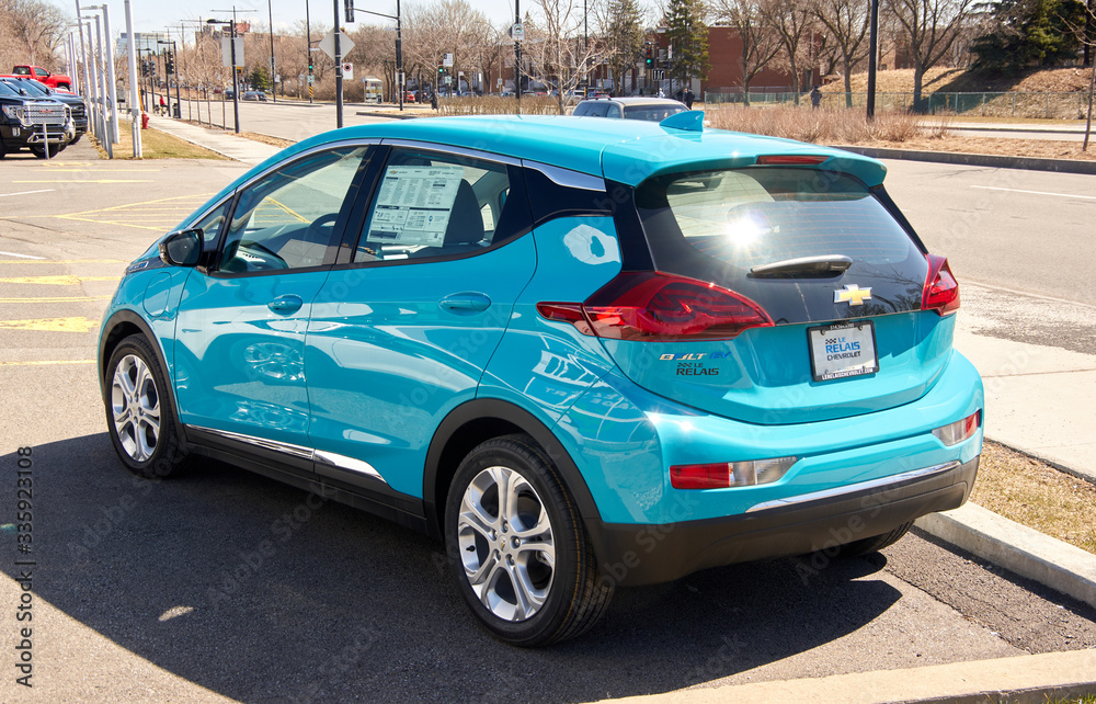 Chevrolet Bolt EV electric car, logo and sign Stock Photo | Adobe Stock