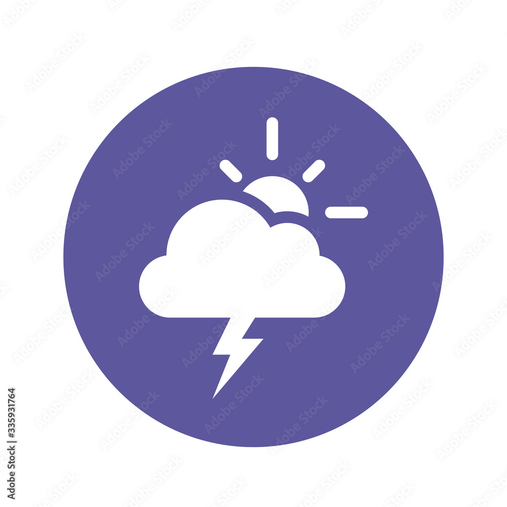 Weather pictogram. Forecast icon. Partially overcast symbol. Cloudy day ...