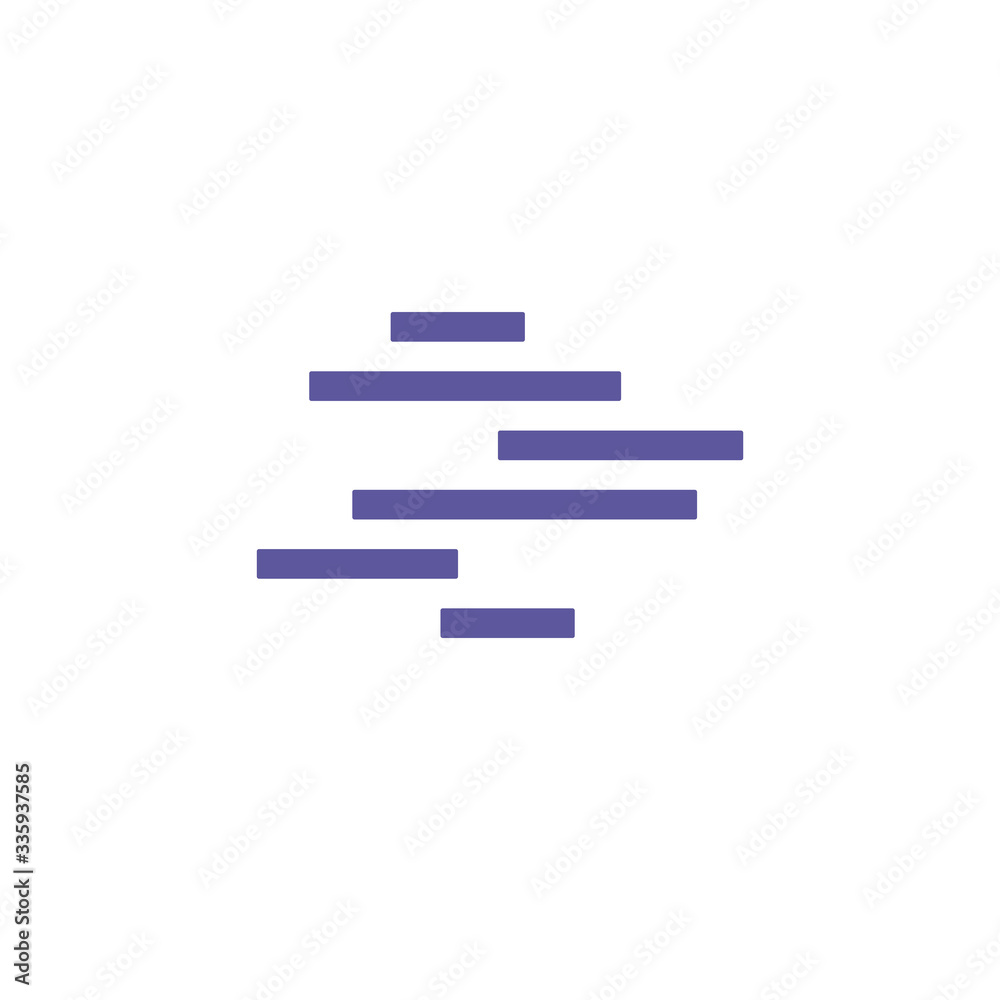 Vetor de Weather pictogram. Forecast icon. Fog symbol. Foggy sign for ...