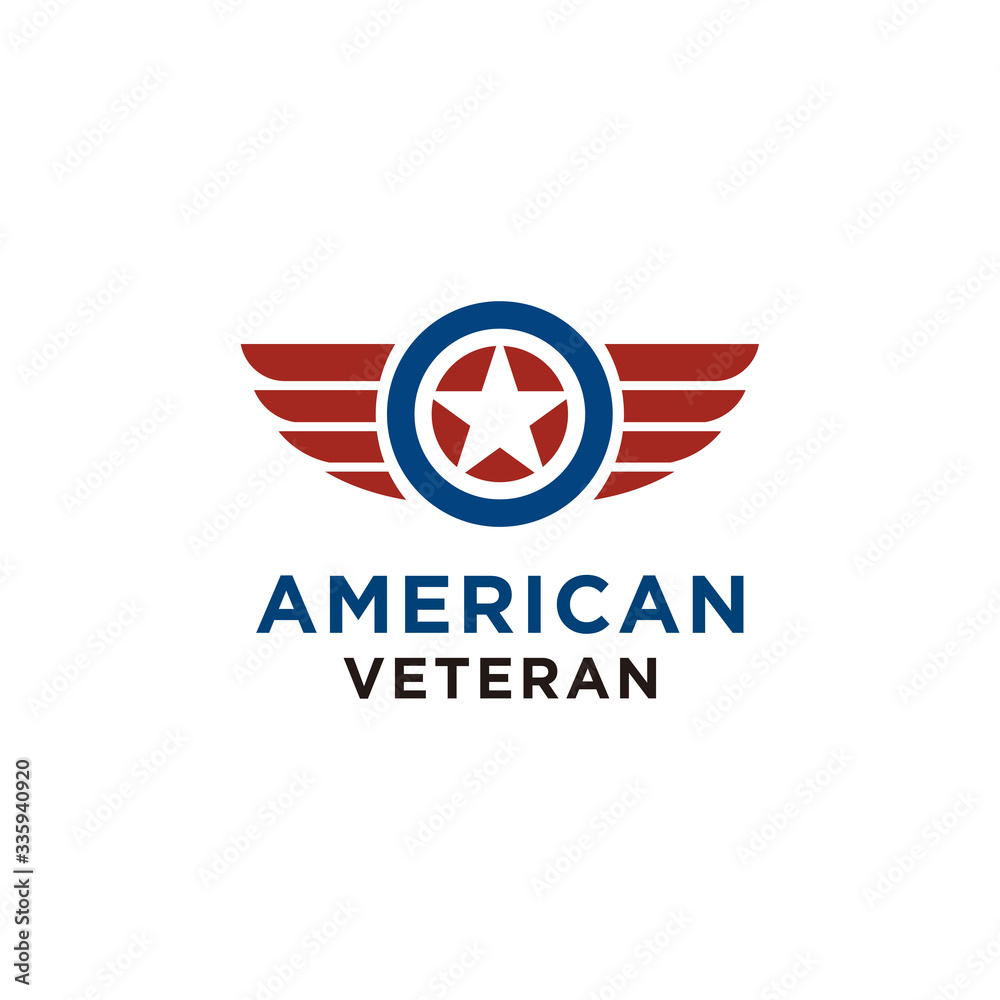 simple emblem american veteran shield patriotic national logo design ...