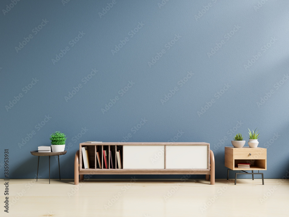 Cabinet for TV in modern empty room,minimal designs. Stock Illustration ...