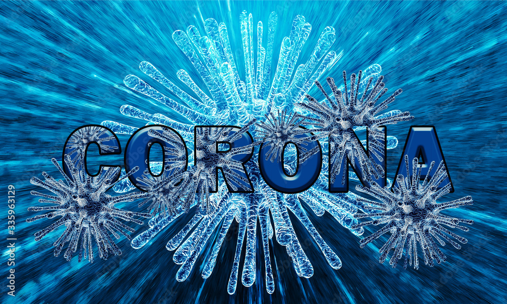 Artistic abstract 3D medical illustration of the new Coronavirus COVID ...