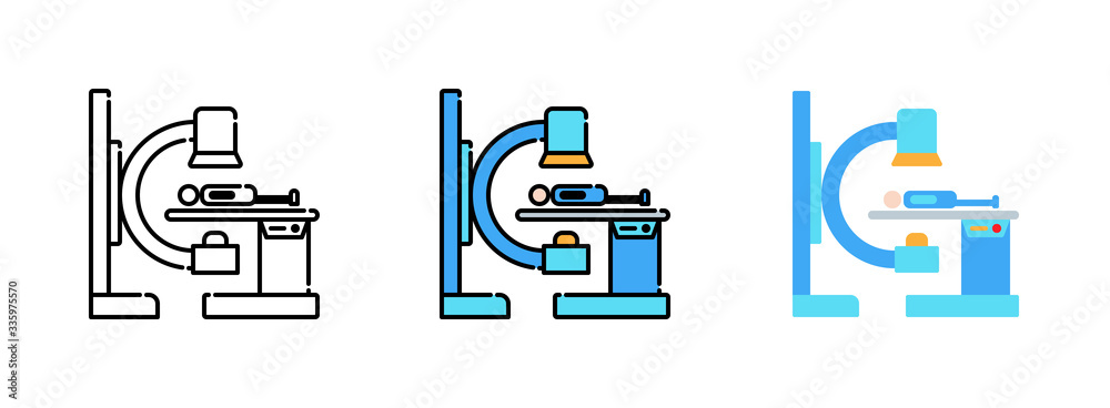 X-ray machine icon set isolated on white background for web design ...
