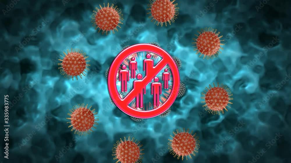 4k 3d animation with coronavirus cell multiplying from a single cell ...