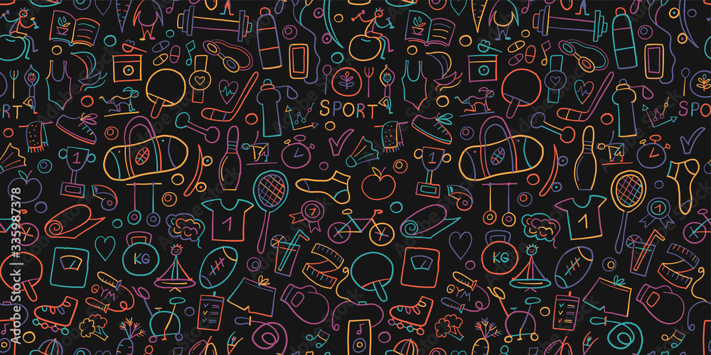 Healthy Lifestyle Background. Sport and activity. Fintess design ...