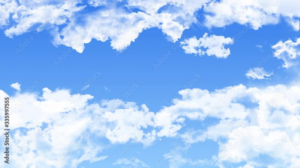 Beautiful Moving Blue Sky with White Clouds Loop Animation Background ...