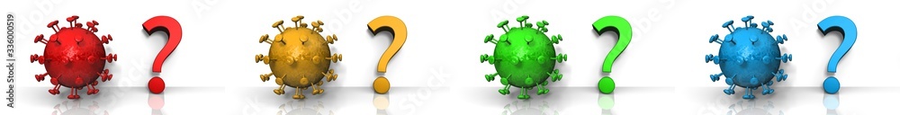 Covid 19 virus Coronavirus Covid-19 Sars-Cov-2 3d red yellow green blue ...