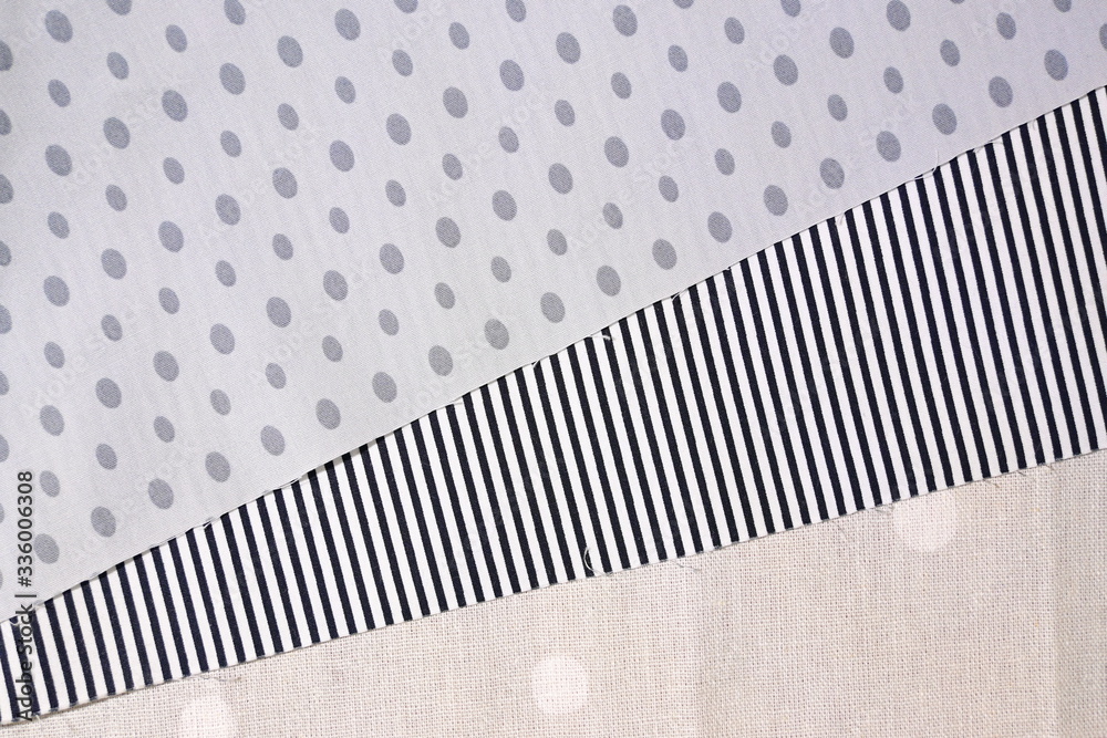 fabric with stripe and dot pattern of textile cloth texture background ...