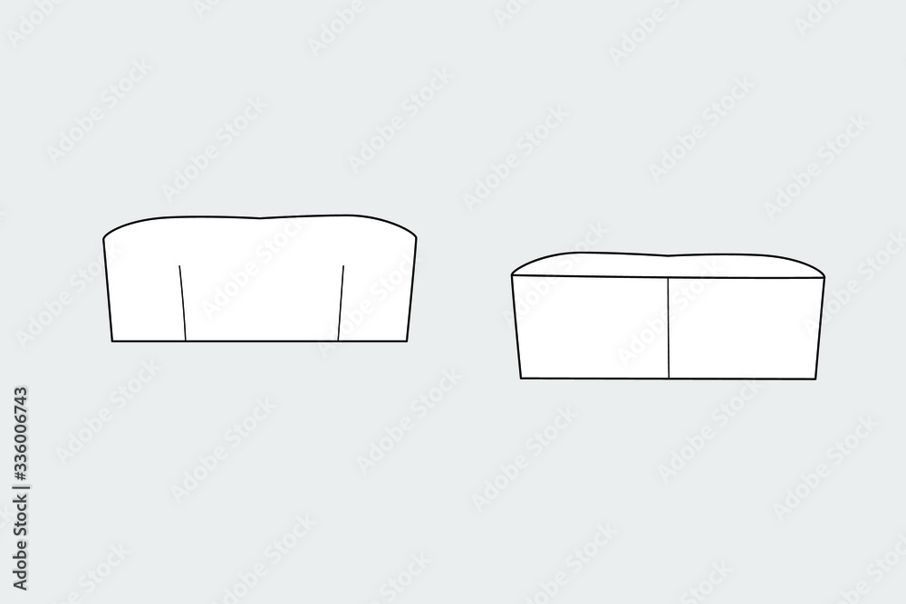 Lingerie bra female vector template isolated on a grey background ...