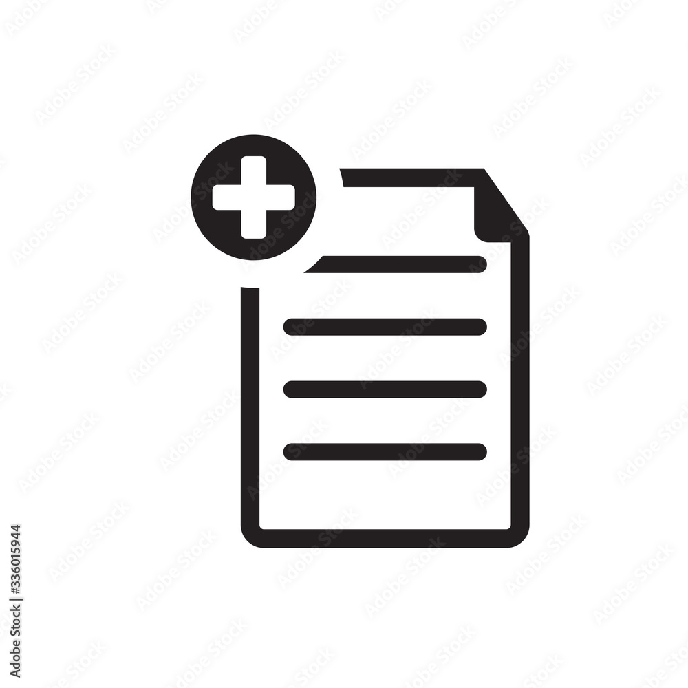 NEW DOCUMENT ICON , ADD PAPER ICON Stock Vector | Adobe Stock