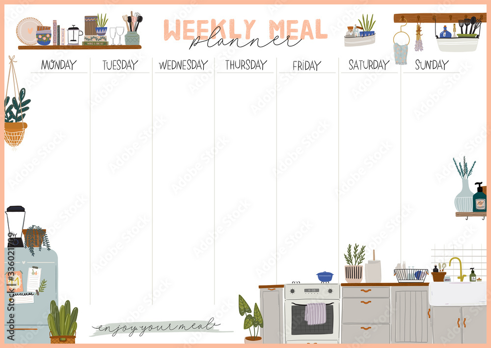 Collection of weekly or daily planner, note paper, to do list, stickers ...