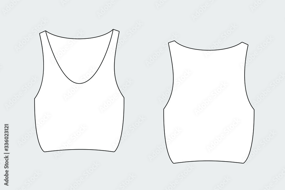 Female tank top vector template isolated on a grey background. Front ...
