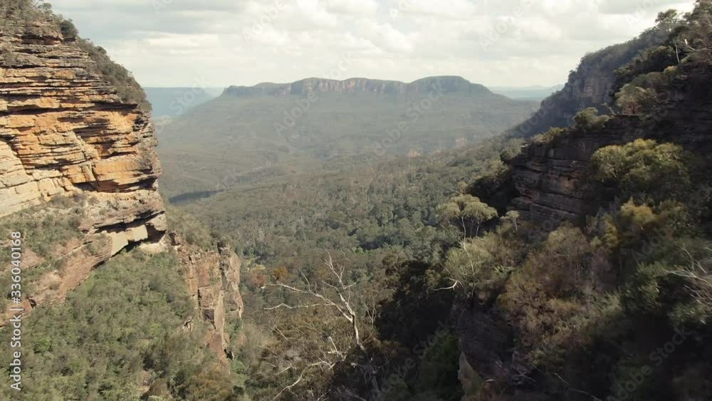 Panoramic Blue Mountains Australia. DRONE. Dramatic views of peaks ...