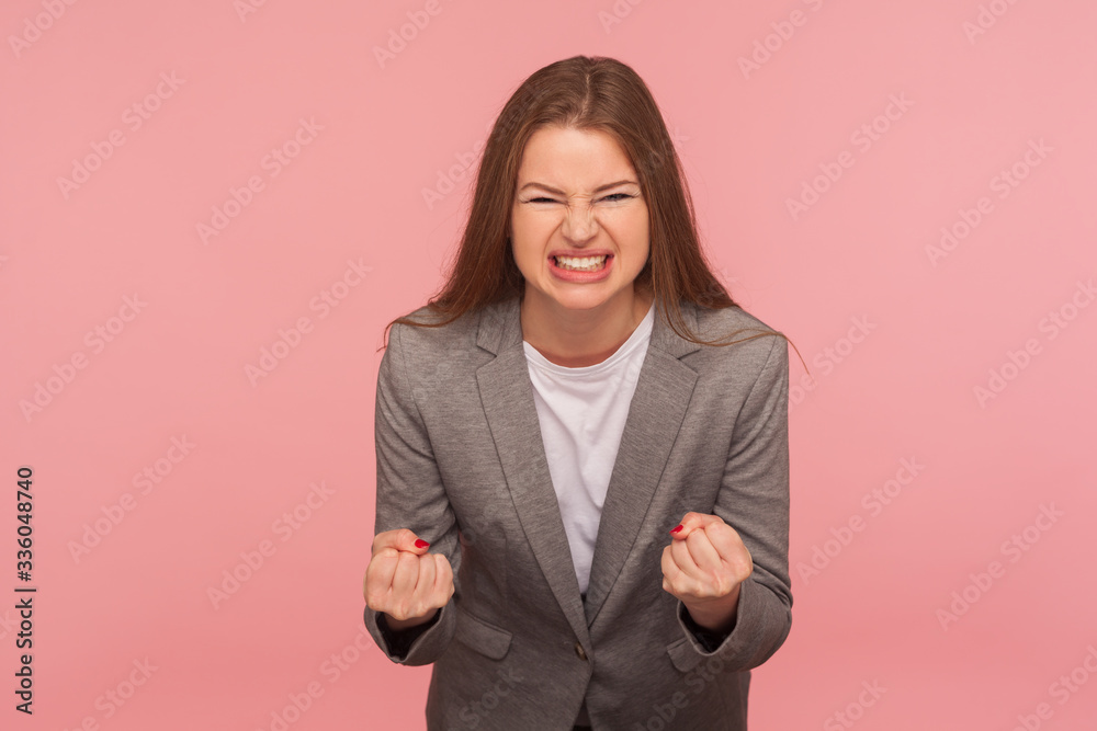 Anger management problems. Portrait of furious irritated woman in ...