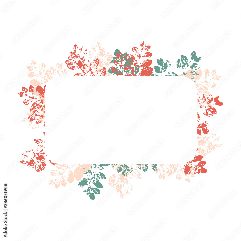 Rectangle floral frame isolated on white background. Stock Illustration ...