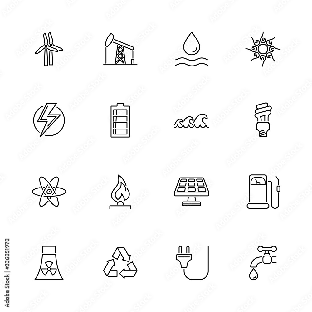 Energy - Flat Vector Icons Stock Vector | Adobe Stock
