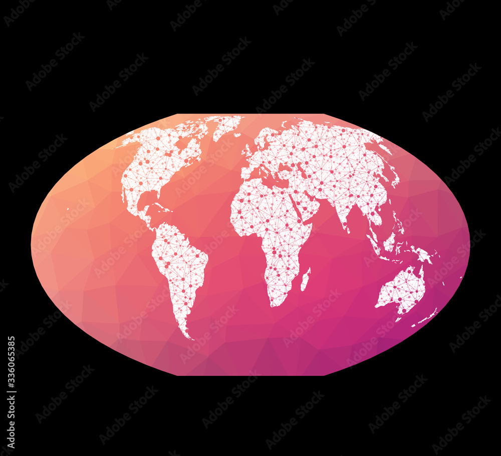 World network map. McBryde-Thomas flat-polar quartic pseudocylindrical ...