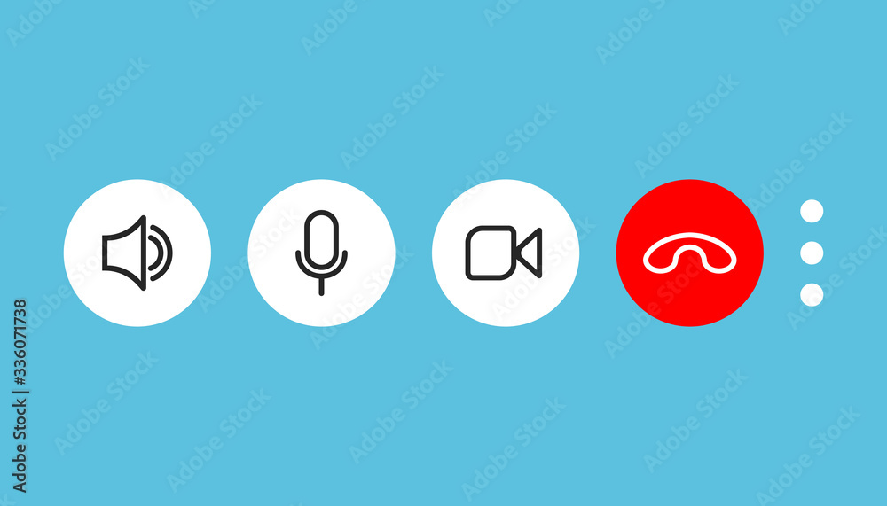 Video call screen template. Video cal icons set. Vector illustration ...