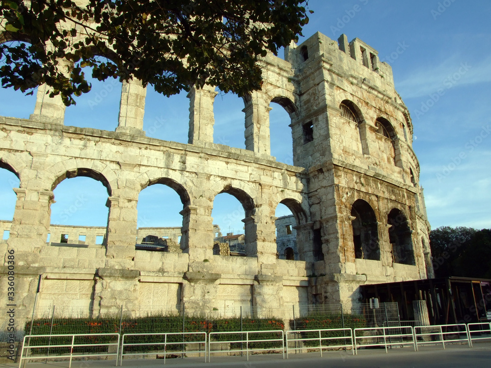 The Pula Amphitheatre, Arena in Pula or Roman amphitheatre in Pula ...