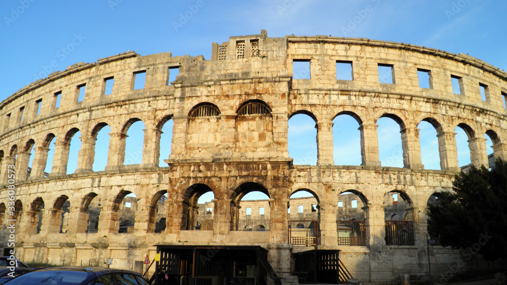 The Pula Amphitheatre, Arena in Pula or Roman amphitheatre in Pula ...