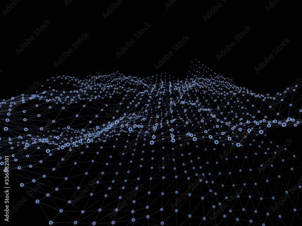 Abstract 3d plexus background technology ,Blockchain Digital data , background particles and ...