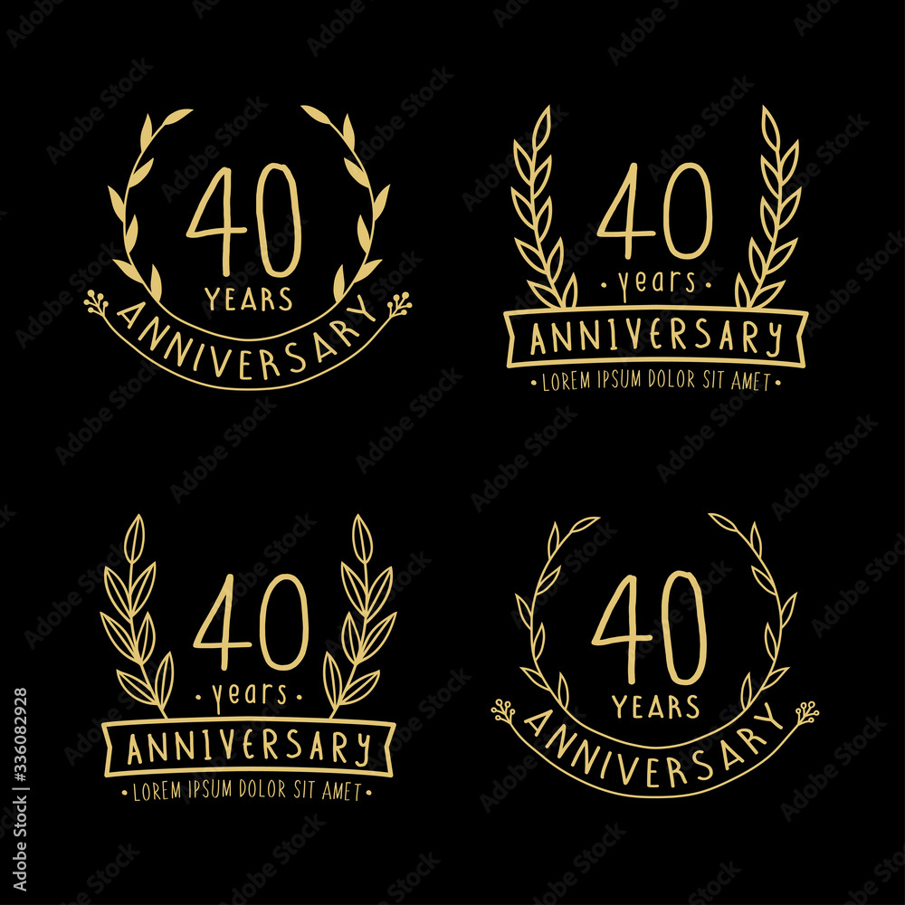 Vetor de 40 years anniversary logo collection. 40th years anniversary ...