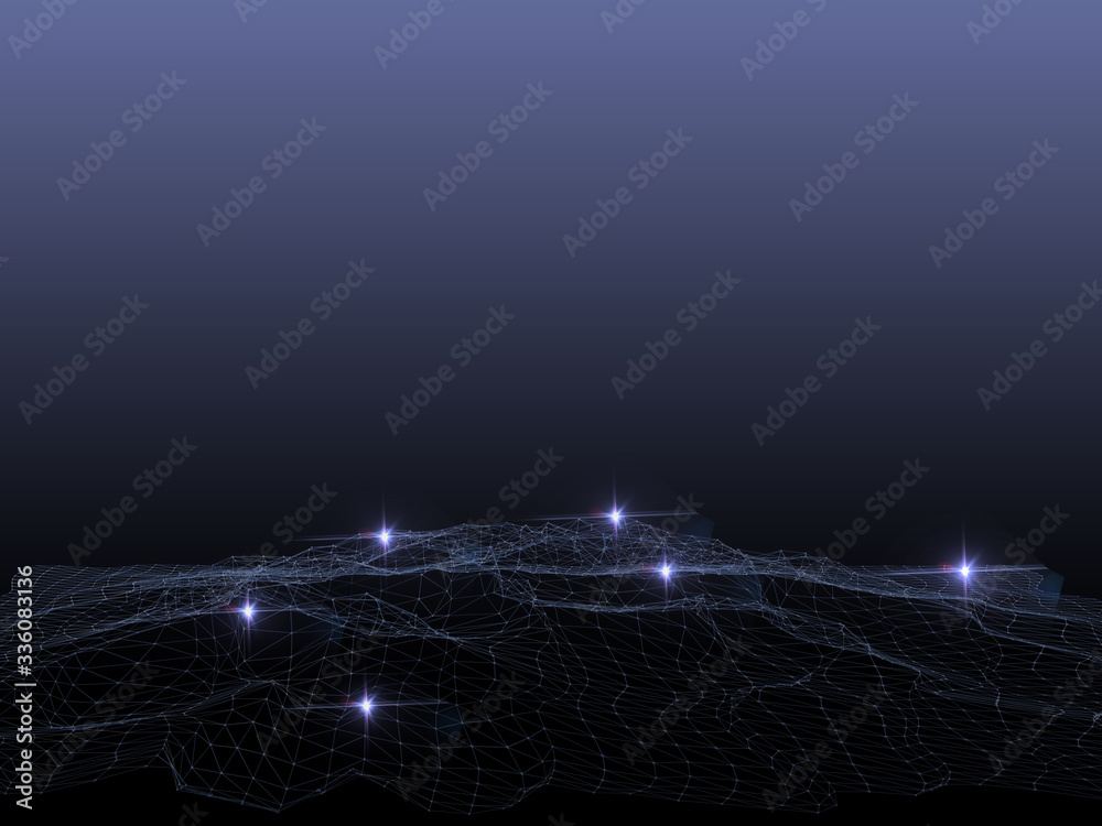 Abstract 3d plexus background technology ,Blockchain Digital data , background particles and ...