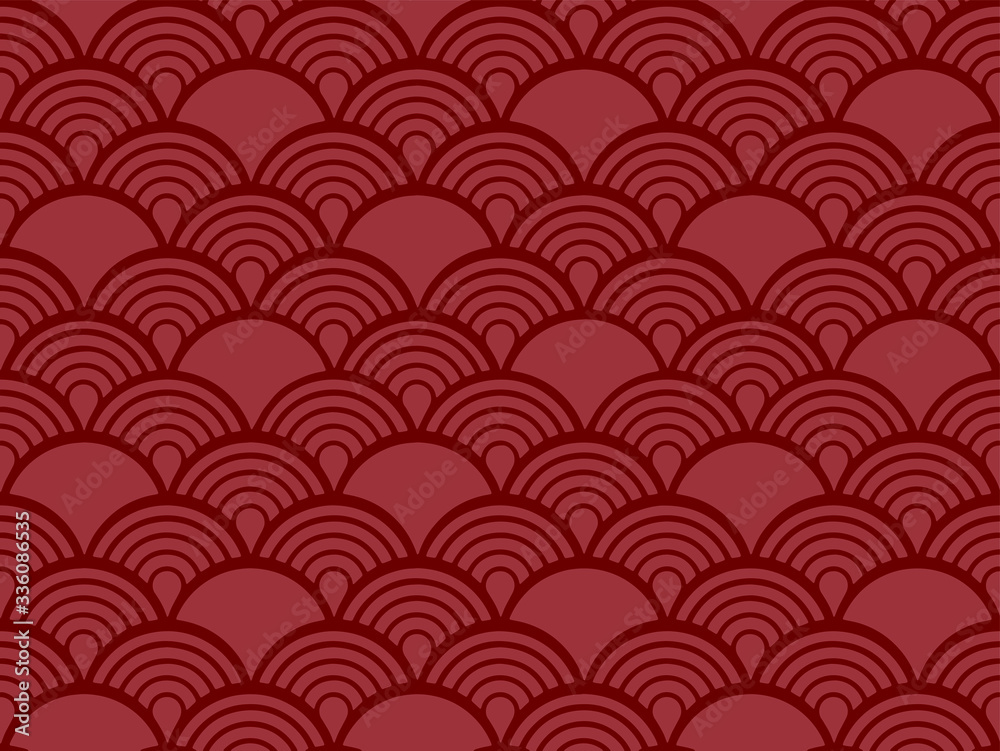 Seamless pattern of traditional Japanese "sea wave" pattern. Ornament ...