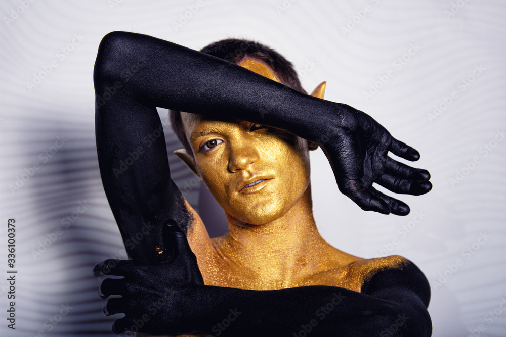 Attractive funny guy. Crazy elf. Stock Photo | Adobe Stock