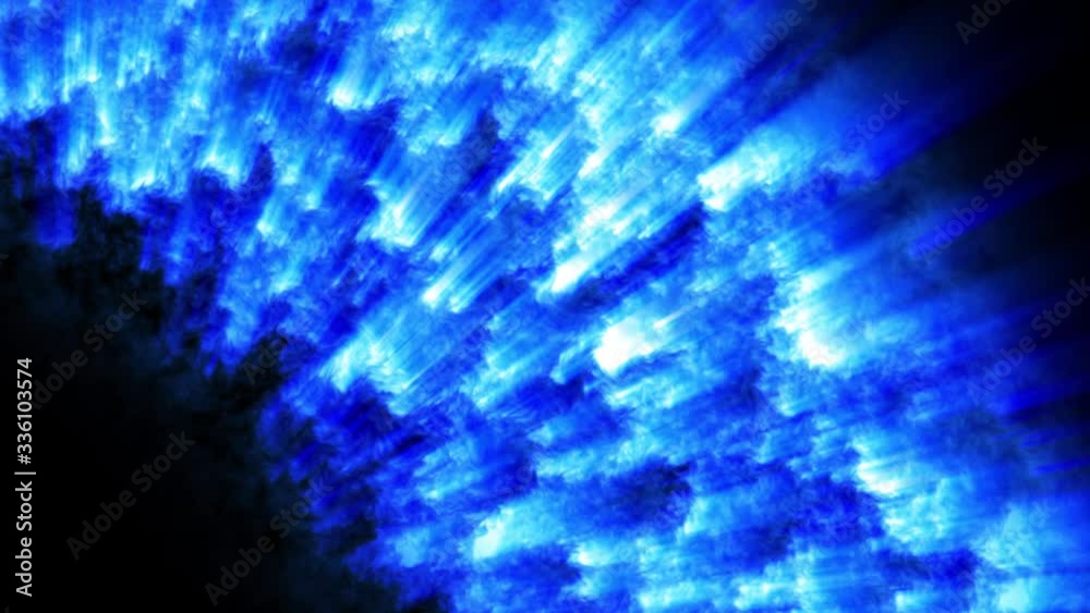 Sci-fi blue theme with light rays. 4k abstract looped space background ...