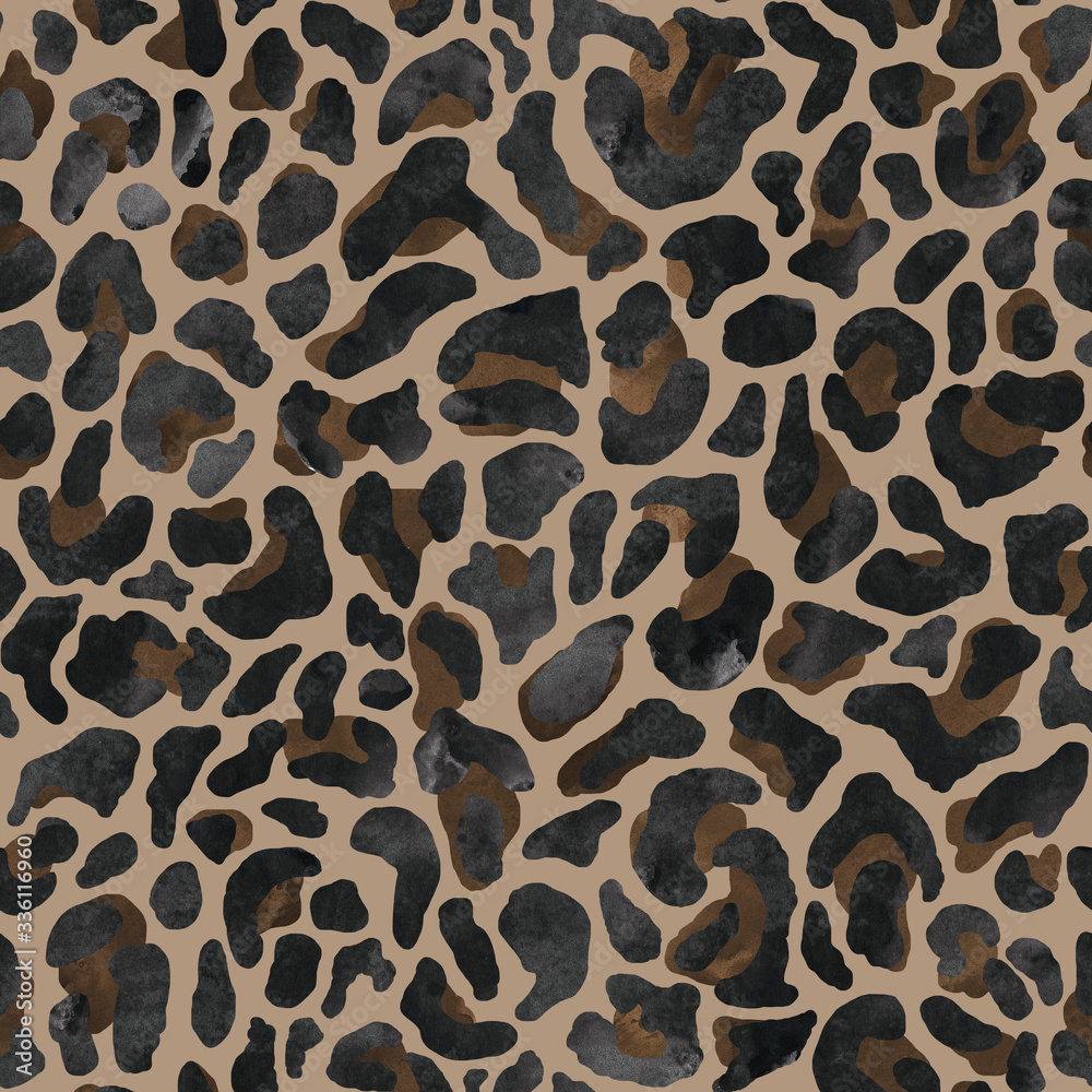 Seamless pattern with leopard fur texture. Repeating leopard or jaguar ...