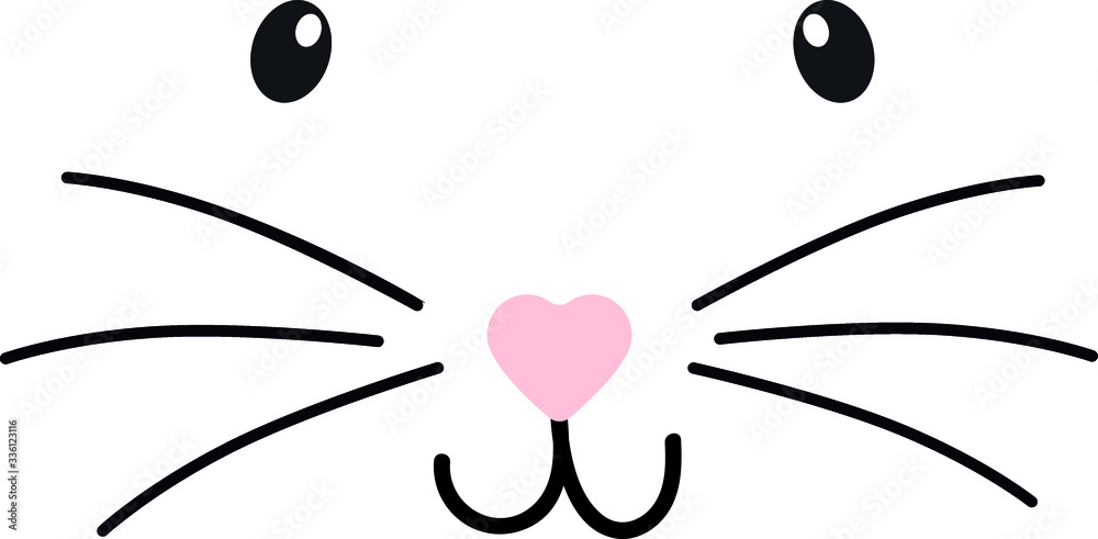 Cute Animal Face, logo, vector illustration Stock Vector | Adobe Stock