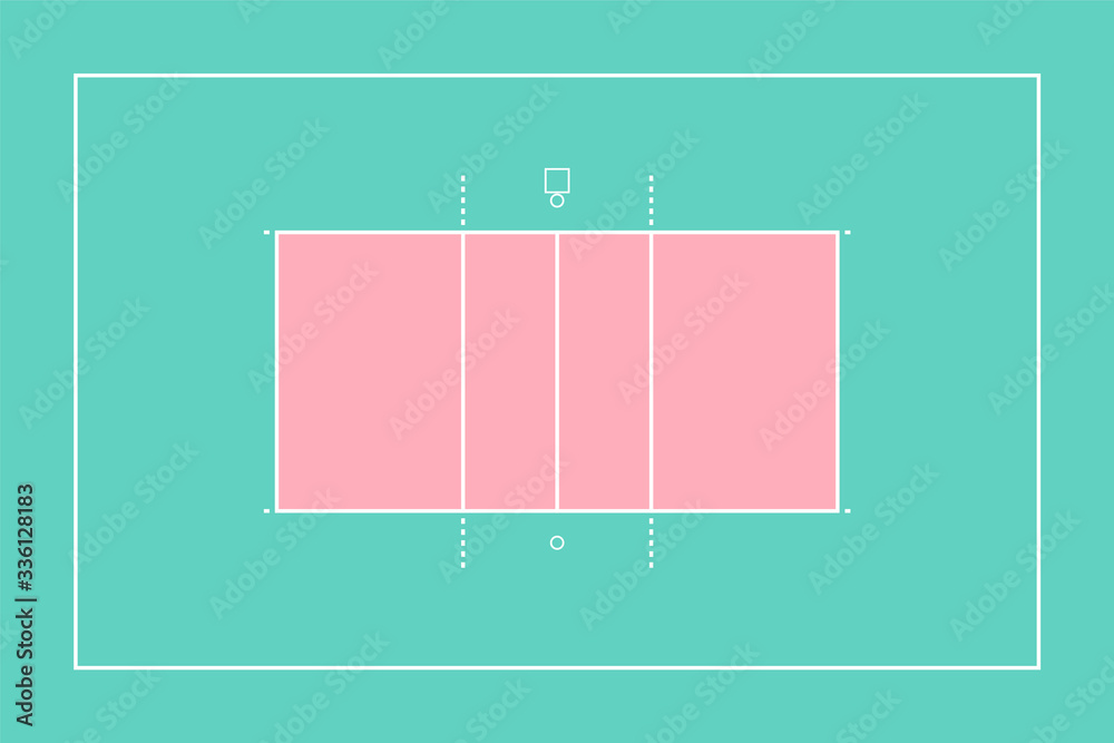 Imitation of a professional sports volleyball court. Flat style top for ...