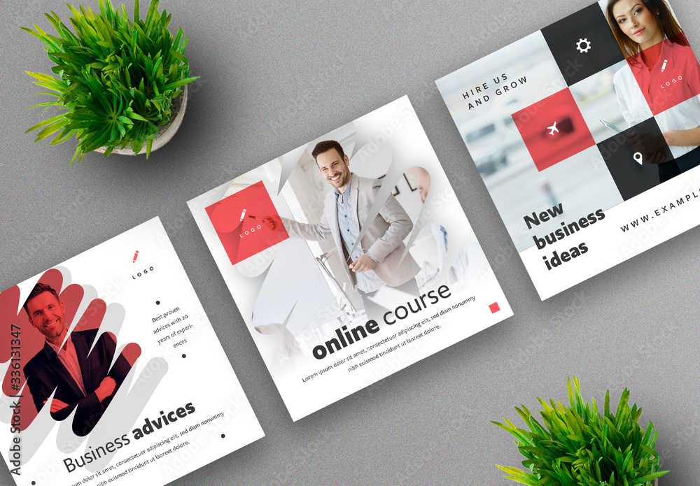 Social Media Post Layout Kit with Graphic Placeholder Stock Template ...