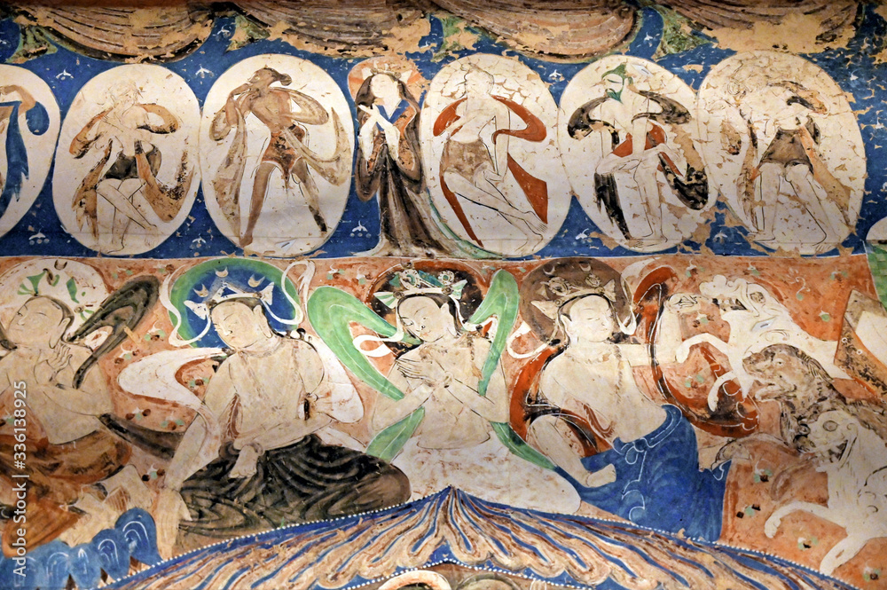 Ancient art murals of Dunhuang Grottoes in China Stock Photo | Adobe Stock