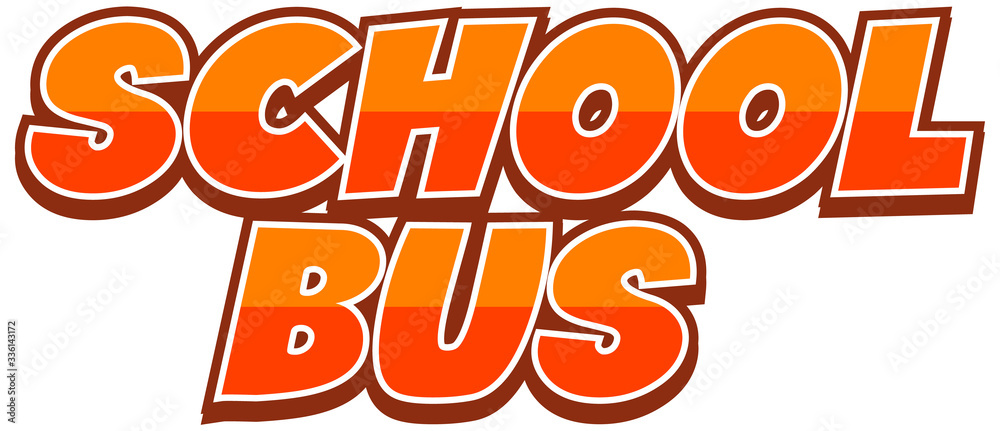 Font design for word school bus on white background Stock Vector ...