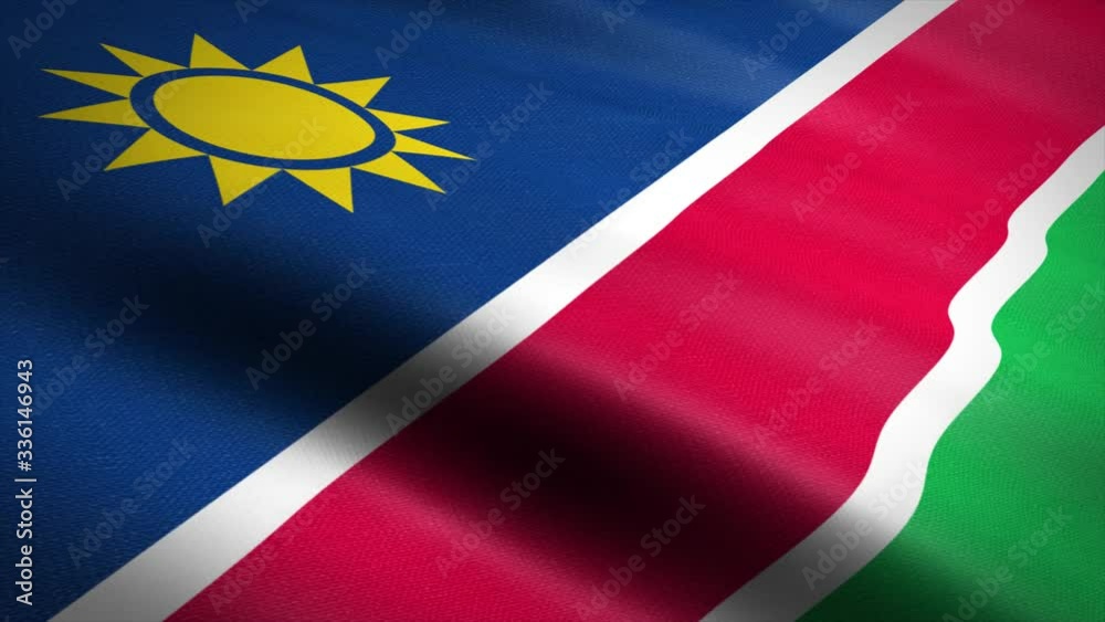 Flag of Namibia. Waving flag with highly detailed fabric texture ...