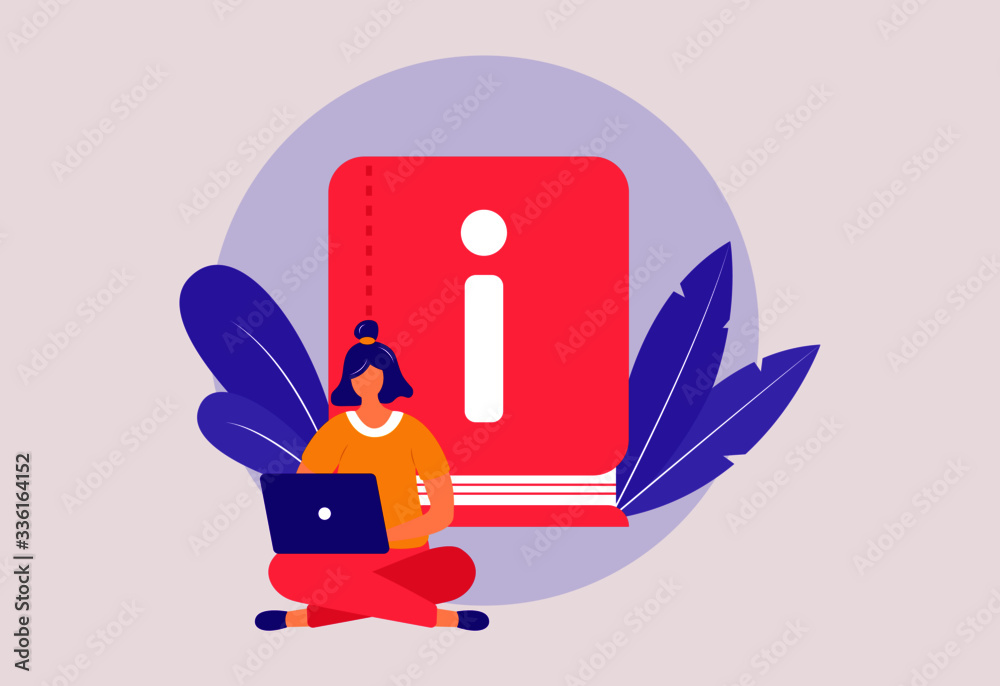 Abstract user guide manual concept. Info center customer online ...