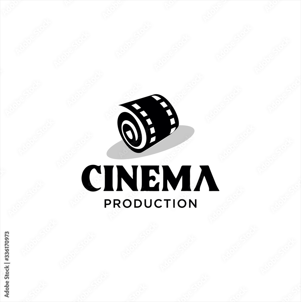 abstract cinema logo silhouette vector template design isolated on ...