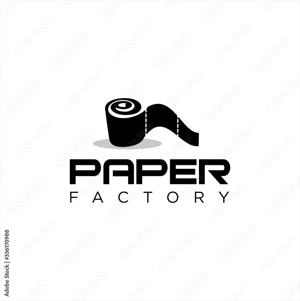 Abstract Paper Roll Logo Design silhouette Black Vector Stock ...