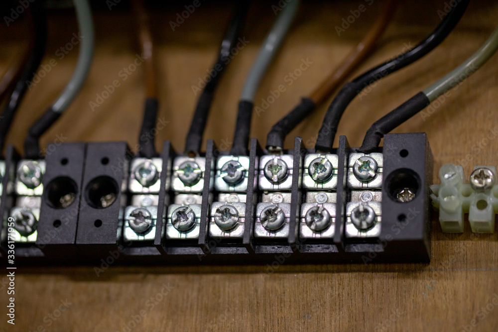 electrical cables connecting with terminal of motor in cover box of ...