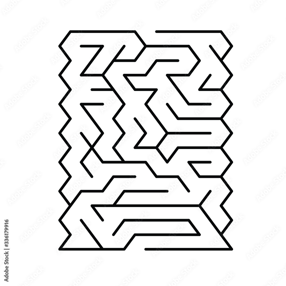 A 10x10 rectangular maze with triangular cells, no solution Stock ...