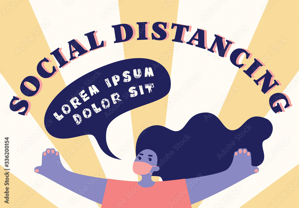 Social Distancing Poster Layout Stock Template | Adobe Stock