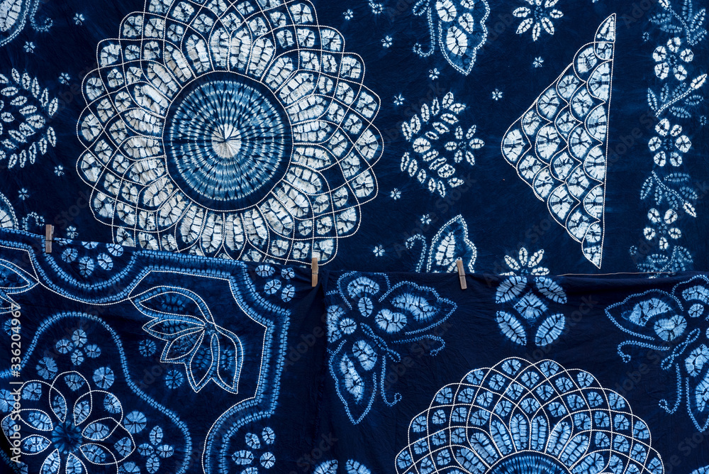 Blue batik Stock Photo | Adobe Stock