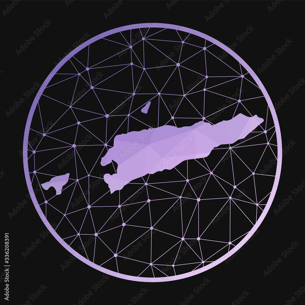Timor-Leste icon. Vector polygonal map of the country. Timor-Leste icon ...