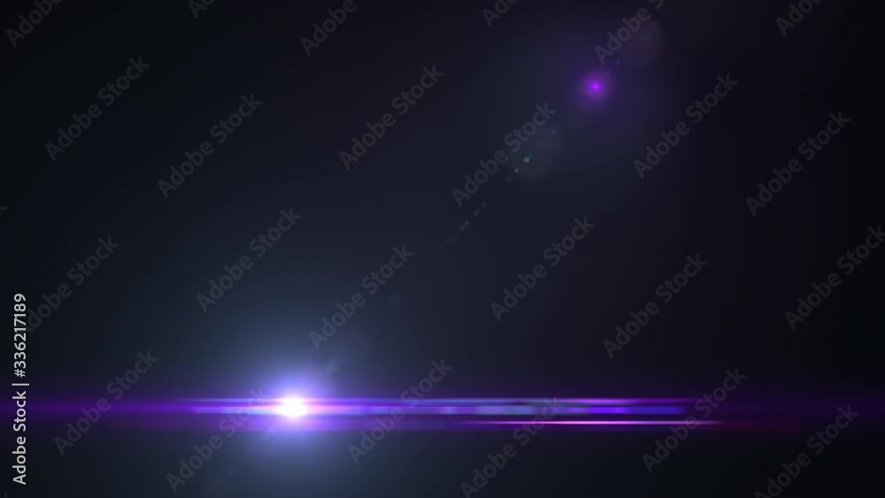 Moving lights with optical lens flare effect isolated on the black ...